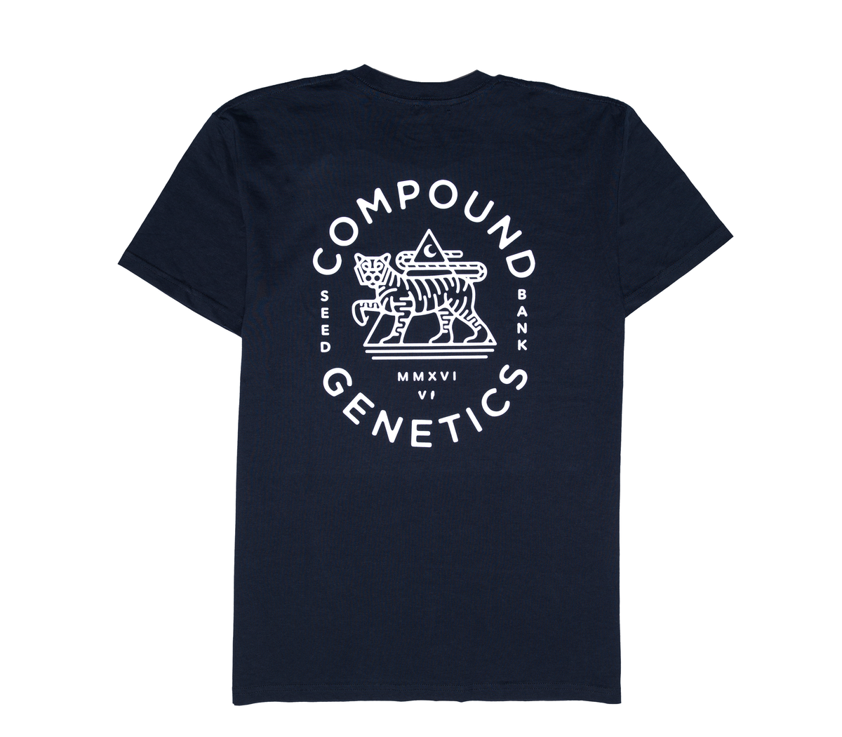 Tiger Moon Short Sleeve - Navy – Compound Genetics Clothing